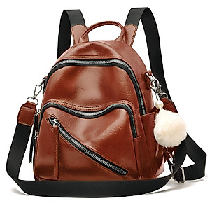 Women Cute Mini Leather Backpacks, Convertible Shoulder Bag Purse Casual Teen Girls School Holiday Small Daypack, Black
