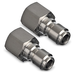 Pressure Washer Quick Connect Fittings by ESSENTIAL WASHER, Stainless Steel 3/8 Inch Female NPT Pressure Washer Plug - Set of 2, Works with Most Stainless Steel or Brass Pressure Washer Couplers