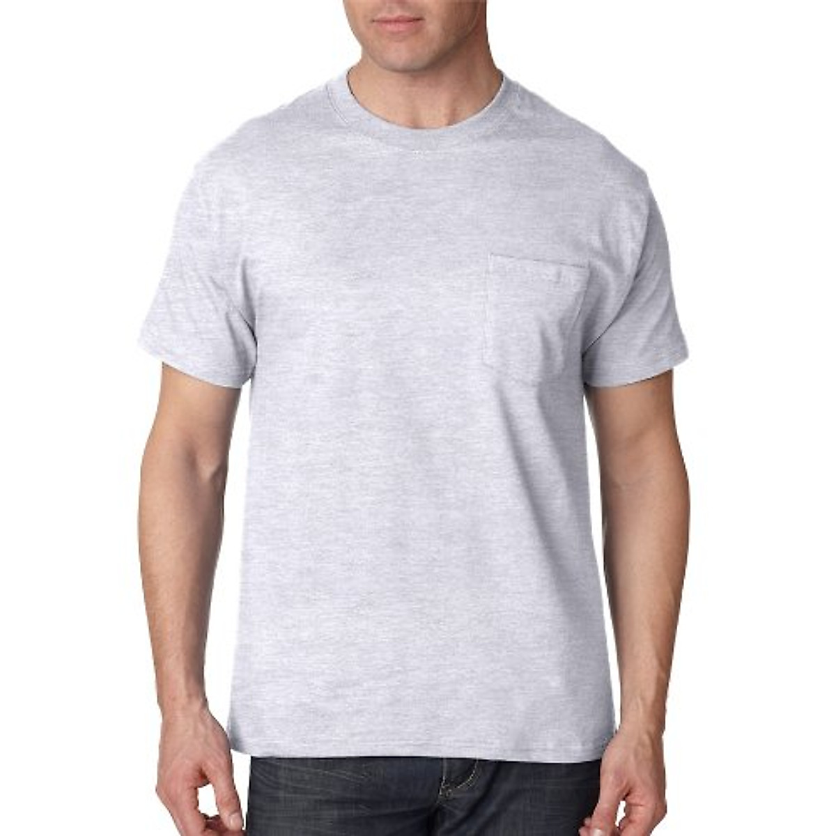 Hanes Beefy-T Adult Pocket T-Shirt Grey L