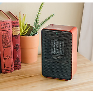 Comfort Zone CZ410RD Low Power 200 Watt Portable Ceramic Desktop Heater w/Fan, Red
