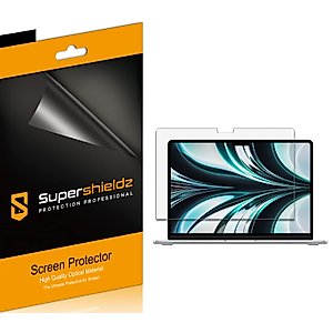 Supershieldz (3 Pack) Designed for New MacBook Air 13.6 inch (M3/M2 Chip, 2024/2022 Released) Screen Protector, High Definition Clear Shield (PET)
