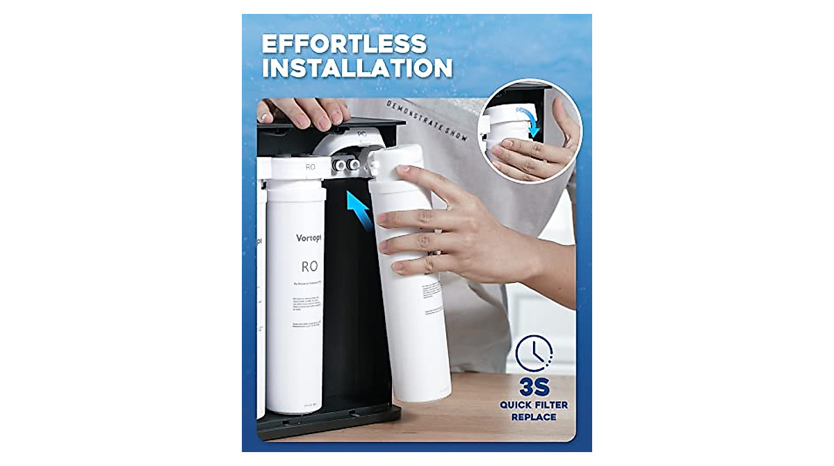 Vortopt Reverse Osmosis System - 400 GPD Water Filter for Sink