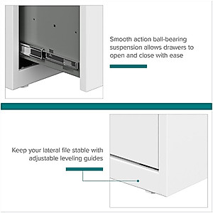 Hirsh Industries Space Solutions 30" W Metal 3 Drawer Home Office File Cabinet White