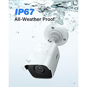 ANNKE 5MP Home Security Camera System with AI Human/Vehicle Detection, 8CH H.265+ DVR Recorder with 4X 5MP (2560TVL) Wired IP67 Outdoor CCTV Cameras, 100 ft EXIR Night Vision with Smart IR & WDR