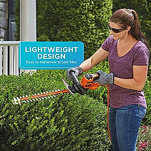 BLACK+DECKER Hedge Trimmer with Saw, 20-Inch, Corded (BEHTS300),Orange