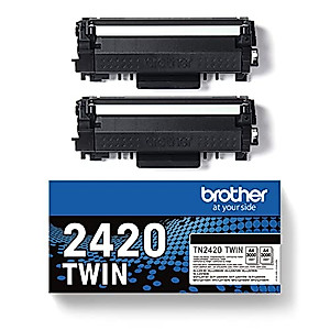 Brother TN-2420TWIN Toner Cartridge, Black, Twin Pack, High Yield, Includes 2 x Toner Cartridge, Genuine Supplies