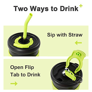 40 oz Tumbler with Handle, Stainless Steel Double Wall Vacuum Bottle Travel Mug, 100% Leakproof Insulated Tumbler with Straw and Lid, Reusable Coffee cup for gift (Black)