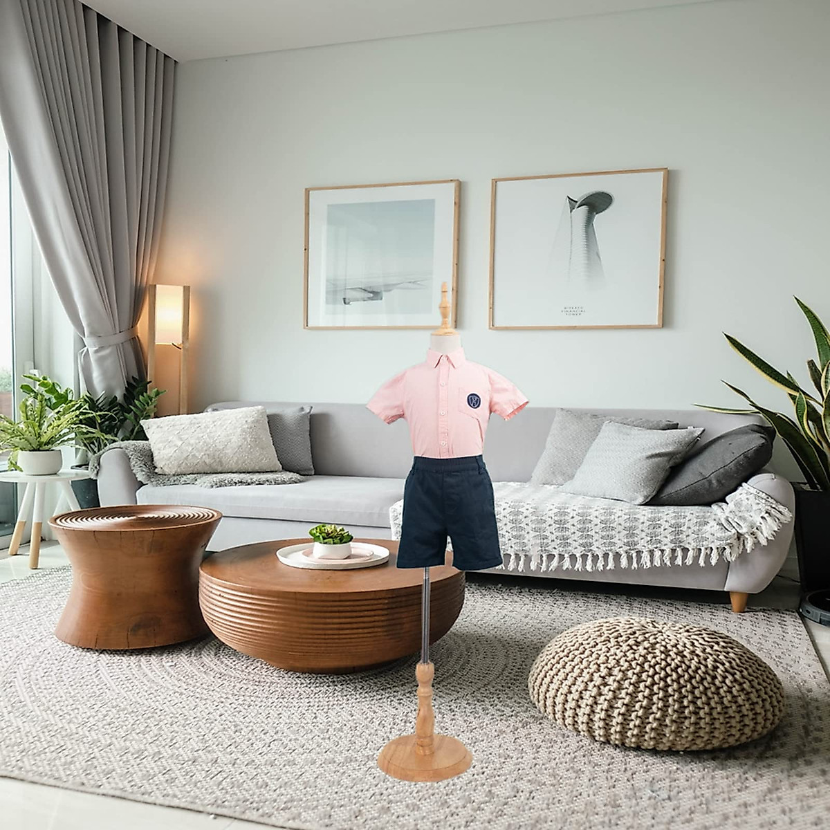 Child Mannequin Dress Form,Kid Dress Form with Wooden Base,Adjustable Girl and boy Dress Form for Apparel Scarf Window Shop Display, 4-5 Years Old