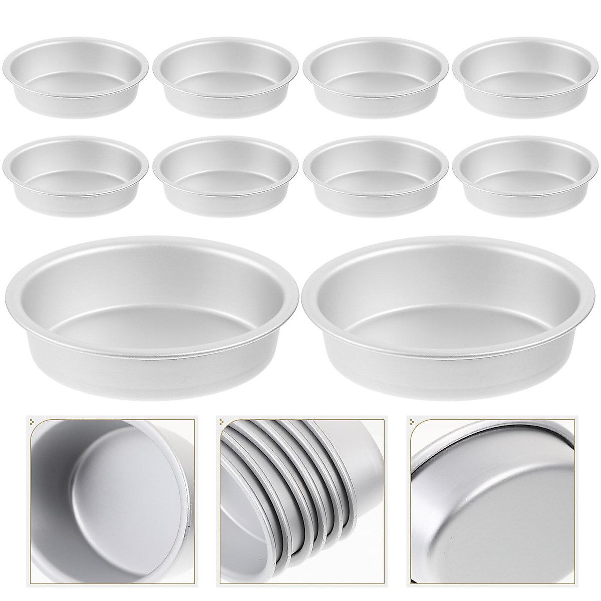 10pcs Oval Mold Circle Cake Pan Mini Cake Tins Metal Pan Round Cake Pans Mini Tart Pans for Baking Cake Mold Baking Cake Pans Cookie Cake Pan Cake Baking Pans Baking Pans Nonstick