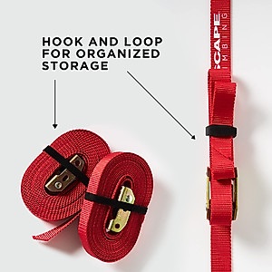 Escape Climbing Rings | Rock Climbing Training Rings | Wood Strength Training | Gymnastic Rings Set with 15’ Adjustable Straps| Great for Gyms