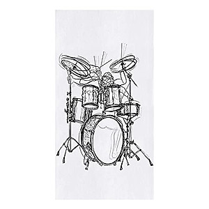 Big buy store Drummer Musical Rock Music Kitchen Dish Towels, Soft Lightweight Microfiber Absorbent Hand Towel Tea Towel for Kitchen Bathroom 18x28in