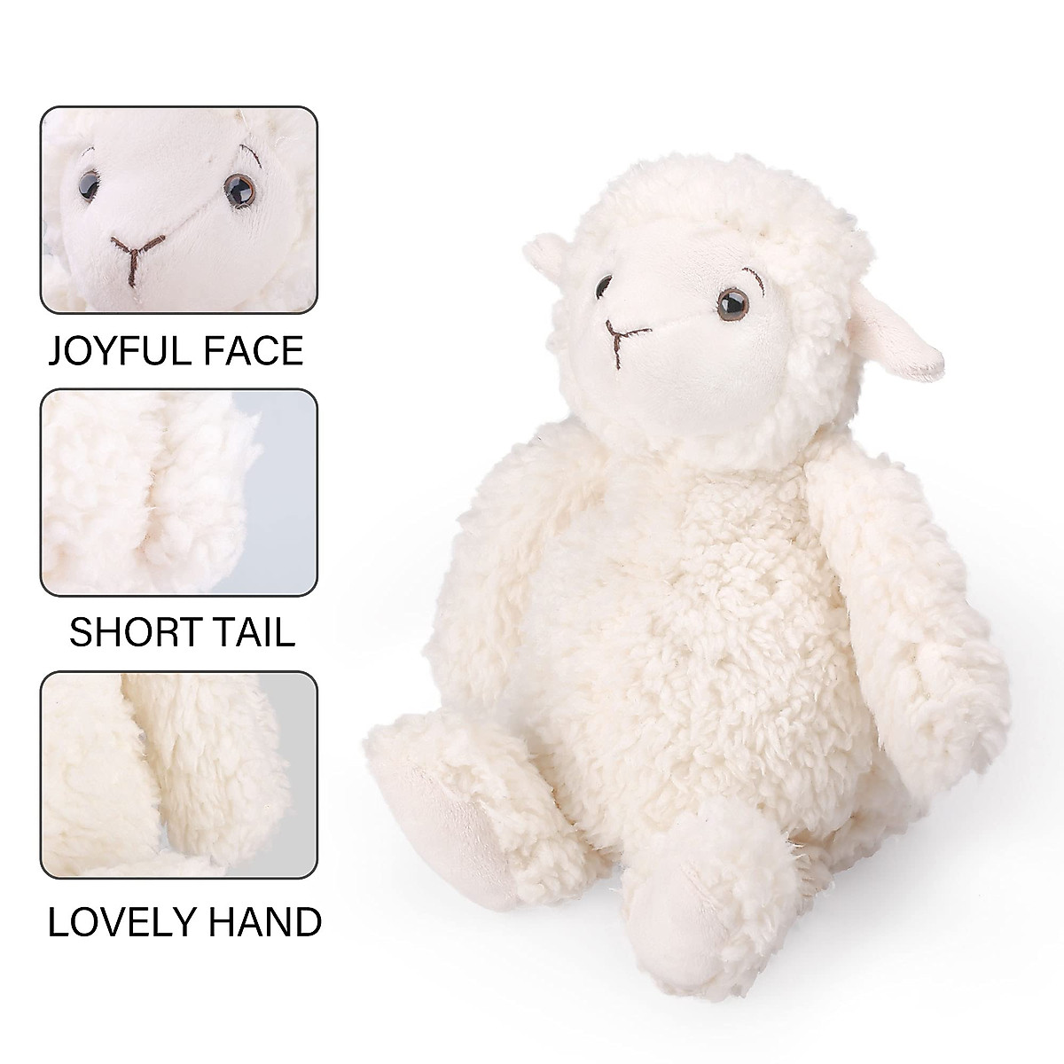 LotFancy Lamb Stuffed Animal, 12" Stuffed Lamb Plush for Baby, Cuddly Fluffy Sheep Toy, Plushies for Newborn Nursery, Easter Decoration