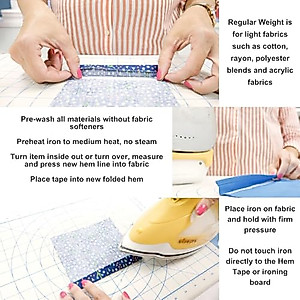 HeatnBond Hem Iron-On Adhesive, Regular Weight, White