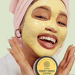 4 Pcs Clay Mask Set, Turmeric Vitamin C Clay Mask , Green Tea Mask, Dead Sea Mud Mask, Rose Clay Mask, Skin Care Face Mask Clay Facial Mask for Deep Cleansing, Moisturizing and Refining Pores (240g in Total)