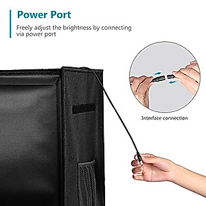 NEEWER Photo Studio Light Box, 16" x 16" Shooting Light Tent with Adjustable Brightness, Foldable and Portable Tabletop Photography Lighting Kit with 80 LED Lights and 4 Colors Backdrops