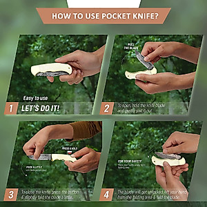 Best.Buy.Damascus1 Damascus knife - Pocket Folding Knife - Blue Wood Handel - damascus Knife - Damascus Pocket knife - Knife for Men - Knives - Good For Camping Hunting knife men - Mens Gift (Camel)