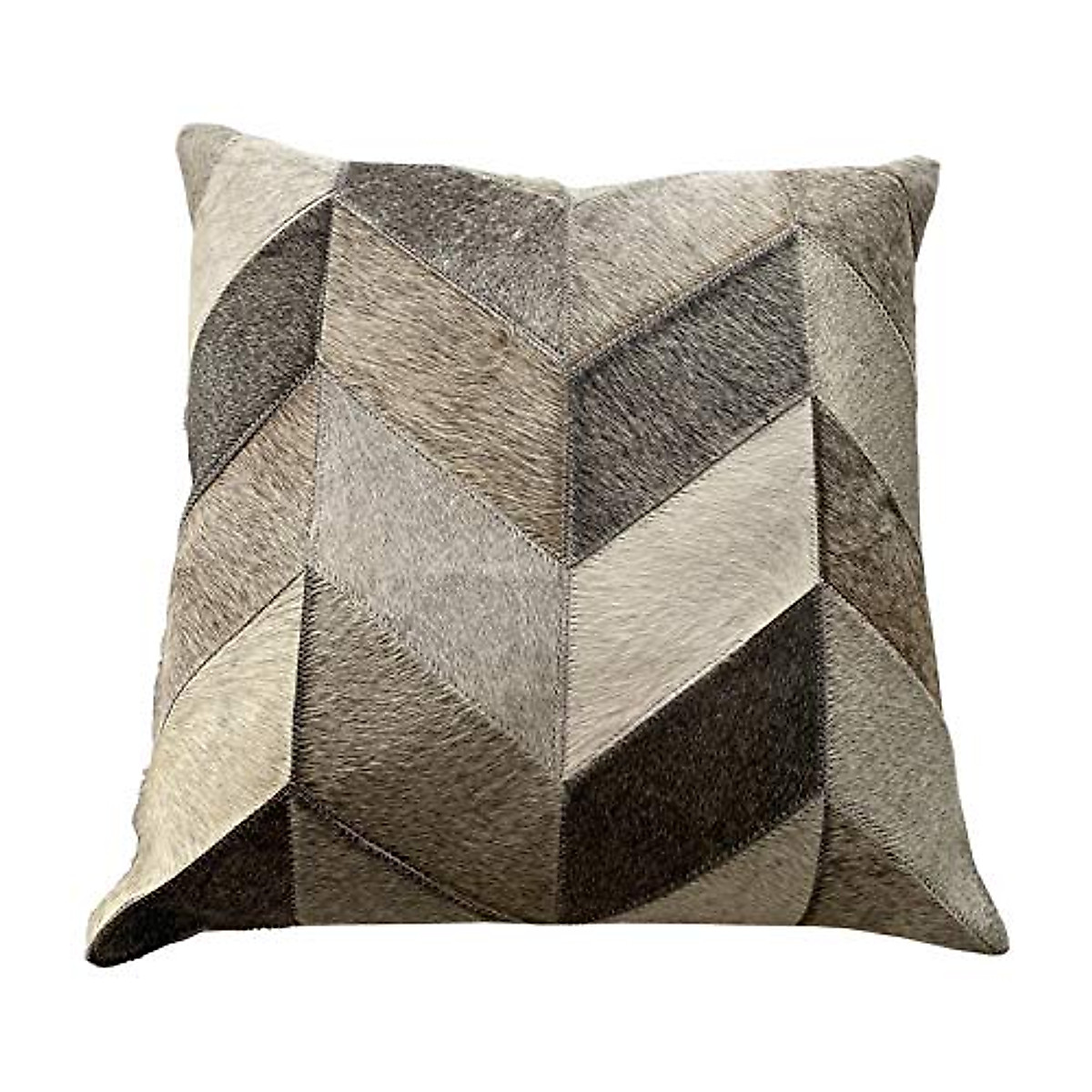 Noori Rug 1 Pillow, Cowhide Chevron Grey