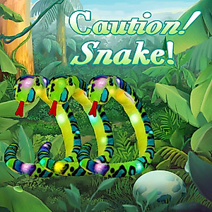 Houwsbaby Green Realistic 40'' LED Light Up Snake Stuffed Animal Snake Plush Toy Glowing Up Stuffed Animal for Practical Jokes,Playtime Fun Soft Kids Christmas Halloween Birthday Festival Presents