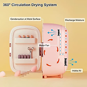 Cosy Life Skincare Fridge 12 Liter, Beauty Fridge for Comestic storage 10°C/50°F + Intelligent Constant Temperature Control Mini Fridge, Pink Cosmetics Refrigerator Compact Fridge for Makeup Lipstick