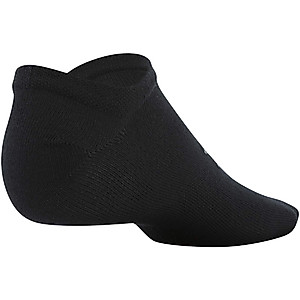 Under Armour Adult Essential Lite No Show Socks, 6-Pairs, Black, Large