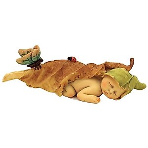 Top Collection Enchanted Story Fairy Garden Sleeping Fairy Baby with Butterfly Outdoor Statue