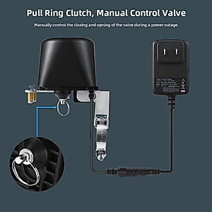 EVERSECU Tuya Smart WiFi & Bluetooth Smart Water Valve, Shutoff WiFi Control Water Valve Compatible with Alexa, Google and Application Program iOS/Android