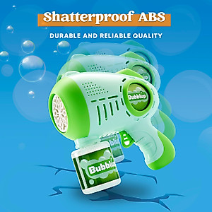 JOYIN 2 Packs Bubble Guns with 4 Bottles Bubble Solution, 10 Holes Light Up Automatic Bubble Machine Gun for Kids, Adults, Summer Toys, Easter Basket Stuffers, Birthday Gift, Bubbles Party Favors