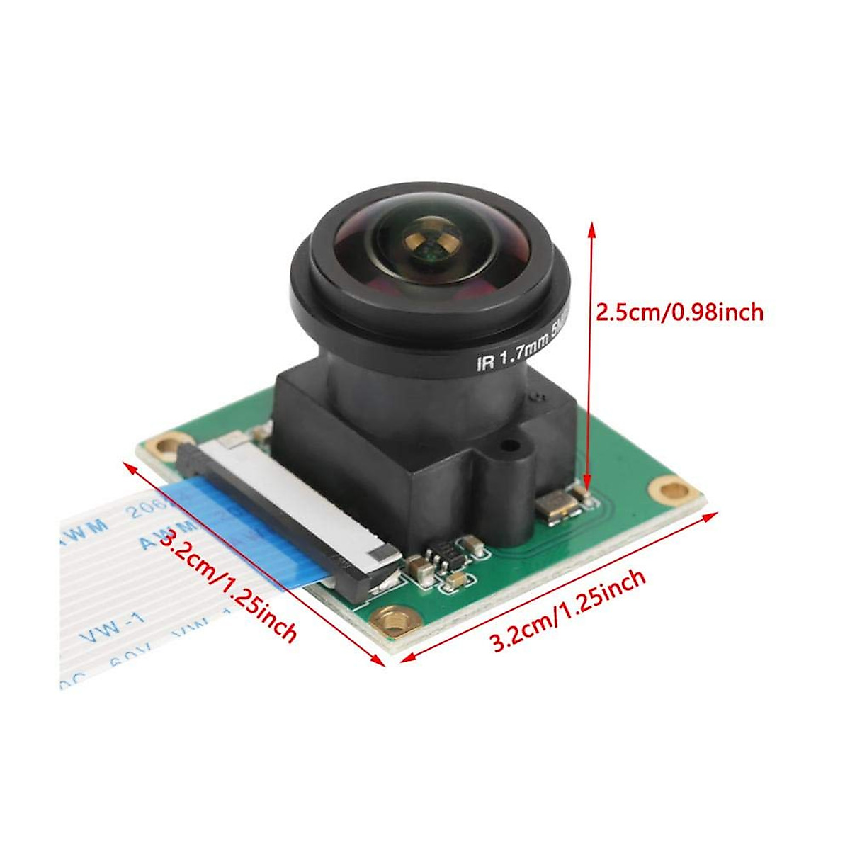 HD 4K Camera Module for with 5MP Camera&OV5647 Chip &175° Wide Angle Fisheye Lens,Video Webcam for B 3/2.