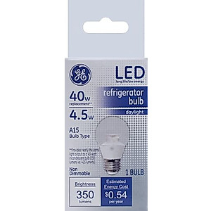 GE LED Light Bulbs, Refrigerator or Freezer Light Bulb, 4.5 Watt, Daylight (1 Pack)