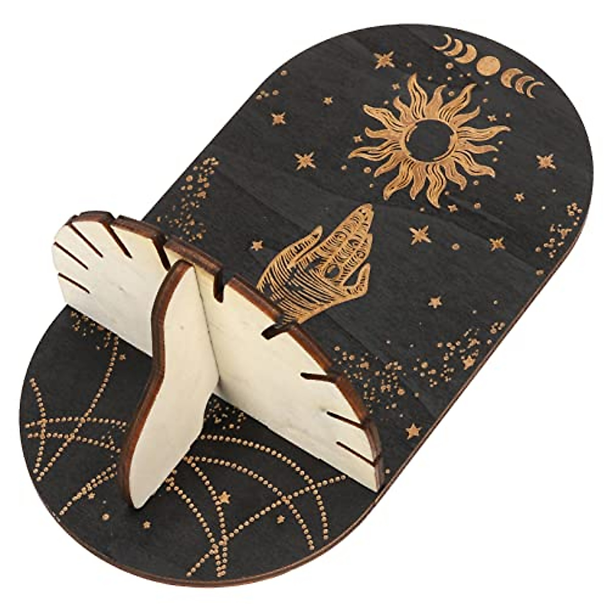 Amosfun 10 pcs Shelves Wall Decoration Crystal Crystals Shelf Bohemian Wiccan Oil Stones Supplies Decorative Gems Mount for Living Delicate Divination Rack Display Room Mounted Moon