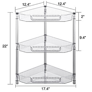 HYBRIDEAS 3-Tier Corner Shelf Organizer for Bathroom Counter Skincare and Makeup Storage Vanity Dresser Organizer Countertop Tray Perfume Holder Shelving