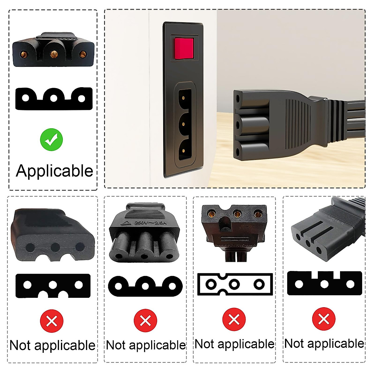 BRIGHTLYLIT Foot Pedal and Power Cord for Singer Sewing Machine,D Shape Plug,Apply to Singer 2277 4411 4423 1012 1107 1120 1130 1408 1507 1748 2250 3207 4102 50T8 6239 7322 (359102-001)
