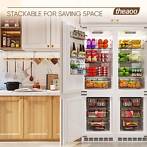 Clear Pantry Storage Bins, 8 Pack Plastic Storage Bins, Large Refrigerator Organizer Bins with Handle for Pantry Organization and Storage,Perfect for Freezer, Kitchen, Countertops, Cabinets, Bathroom