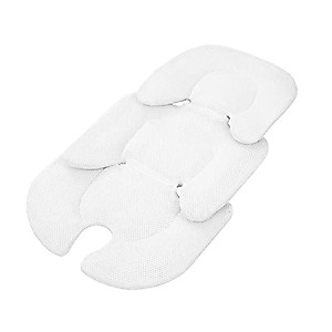 Pushchair Car Mat Soft Washable Trolley Mattress Kids Baby Neck Support Pillow Car Seat Baby Seat Cushion Seat Liner Pad Stroller Accessories(Grey)