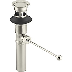 Kohler K-7114-A-SN Premier Pop-Up Drain, Exposed, with Overflow, Vibrant Polished Nickel