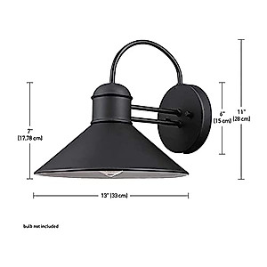 TAMSOI Rustic Farmhouse Wall Sconce Outdoor Barn Gooseneck Park Light Fixture Black Matte Finish Waterproof Industrial Wall Lamp for Exterior House Patio Porch Deck