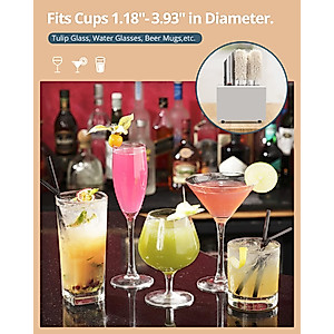 GAOMON Electric Wine Glass Polisher with 5 Pure Cotton Brushes and A High-power Heater, Stainless Steel Commercial Glass Polisher, Suitable for Bars, Kitchens and Restaurants