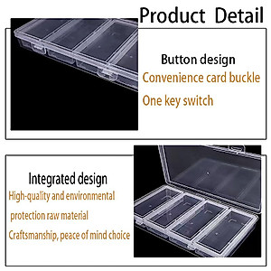 10 Pack Rectangular Plastic Storage Containers Box，Bead Organizers Box and Organizer Transparent Boxes with Hinged Lid for Storage of Small Items, Jewelry, Diamonds, DIY Art Craft Accessory