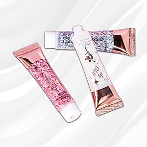 SeleneTenderaes 8 Pink Color Body Glitter Silver Face Hair Self Adhesive Gel Festival Accessories Cosmetic Glitter Long Lasting Chunky Sequins Glitters for Eye Lip Nails Gel Festival Rave 23g