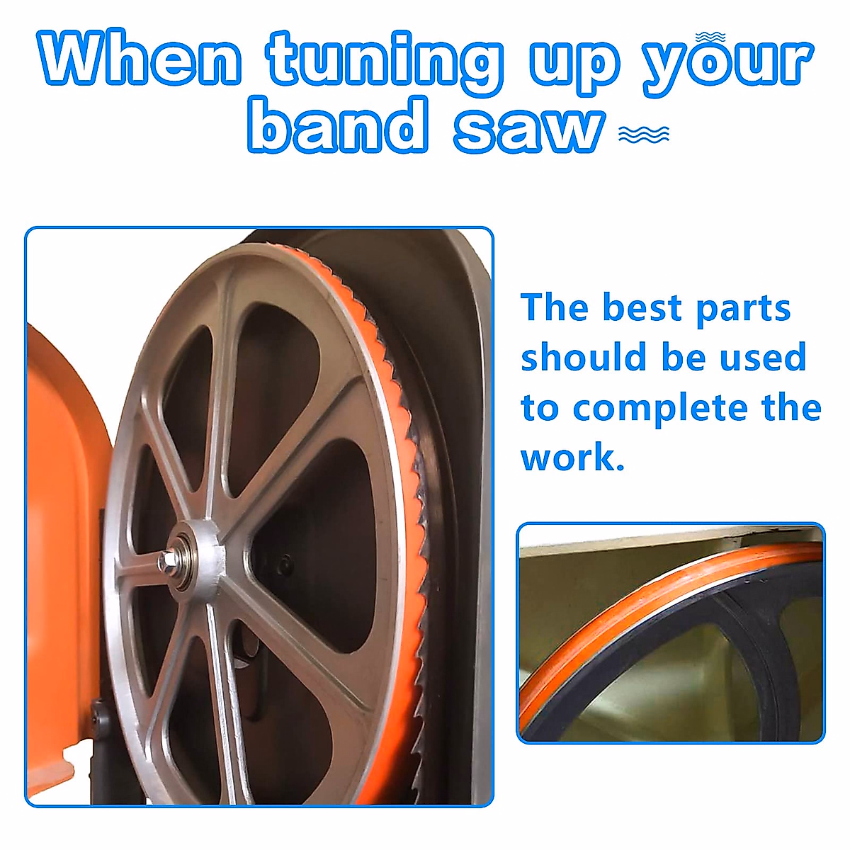 Upgrade Band Saw Urethane Tires - 9" x 1/2" x.095", for Delta Craftsman Grizzly Black & Decker Ryobi ProTech Shopfox Wen 28-150 137.21409 113.24458 Bandsaw Wheels and More Models - 2 Pack