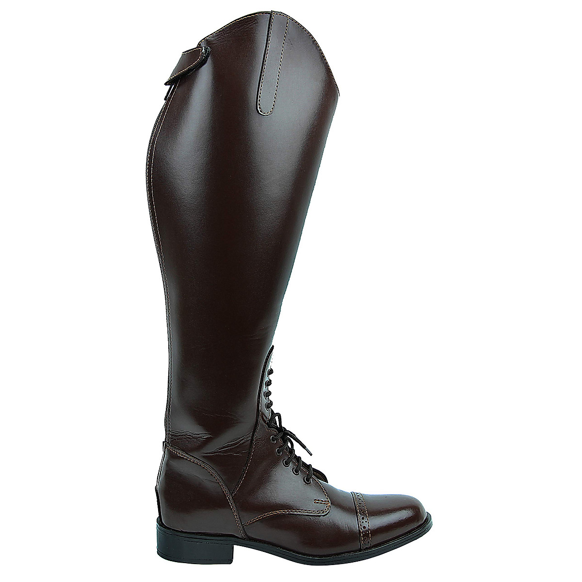 Hispar Women Ladies Victory Leather English Field Boots Horse Back Riding Equestrian - Brown 8 SLIIM CALF