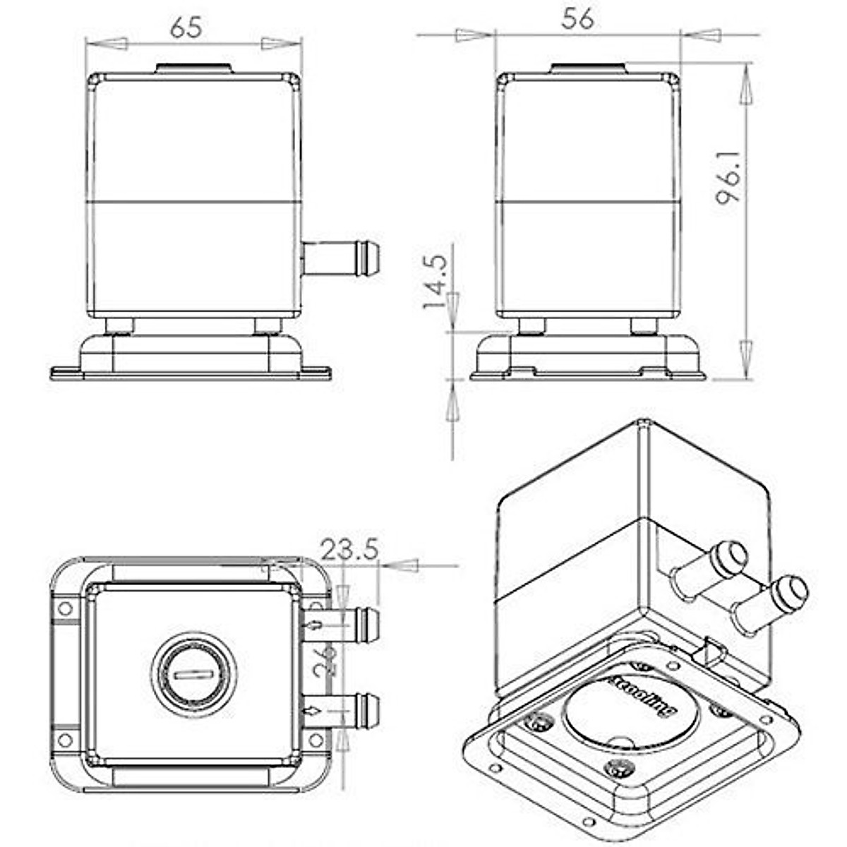 CPU CPU Sc-300T Dc 12V Ultra-Quiet Water Cooling Pump 4W Reservoir .300L/H for Pc CPU Liquid Cooling System