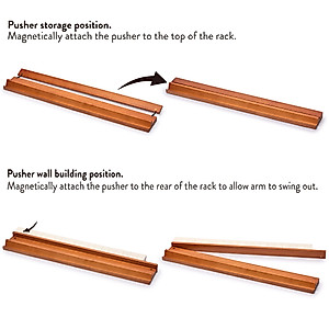 Yellow Mountain Imports 18-Inch Dark Pine Wooden Mahjong Game Racks with Built-in Pushers - Set of 4