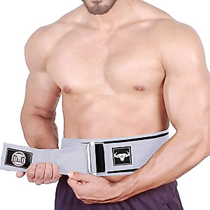 IBRO Quick Locking Premium Weight Lifting Belt - Back Support for Powerlifting, Cross Training & Gym Bodybuilding - 4 Inch Nylon Men and Women with Metal Buckle for Core Stability Silver S