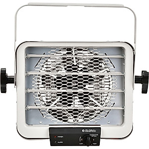 Global Industrial Electric Garage Unit Heater, 5000 Watt 240V-208V With Thermostat Gray, Wall Ceiling Mount