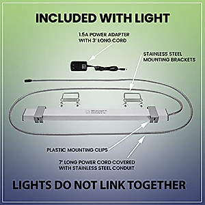 M&M Cage Company - Bird Cage Light with Chew Guard - Full Spectrum LED Pet Light - Simulates Natural Environment - Safe for Destructive Chewers, Parrots etc. - No Bulbs to Change (18" Long)