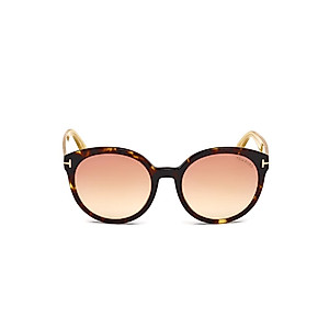 Tom Ford FT0503 52Z Dark Havana Philippa Round Sunglasses Lens Category 2 Lens
