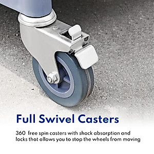 New Star Foodservice 54552 350-Pound Plastic 3-Tier Utility Bus Cart with Locking Casters, 42.5" x 19.5" x 38.5", Black