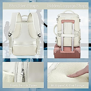 Hanples Large Travel Laptop Backpack for Men Women, Carry On Backpack, Hiking Backpack, Waterproof Durable Business Backpack with USB Charging Port, College Computer Bag, Fits 16 Inch Laptop