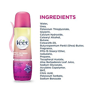 Veet Spray On Hair Removal Cream, 5.1 oz., for Legs & Body (Pack of 6)